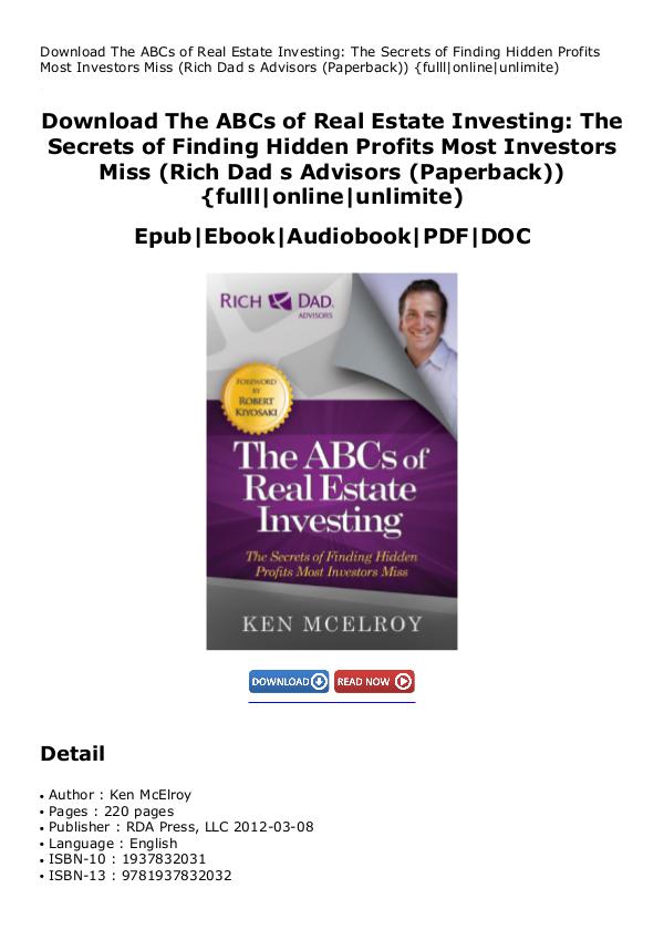 Download E-book Download The ABCs of Real Estate Investing: The Se ...